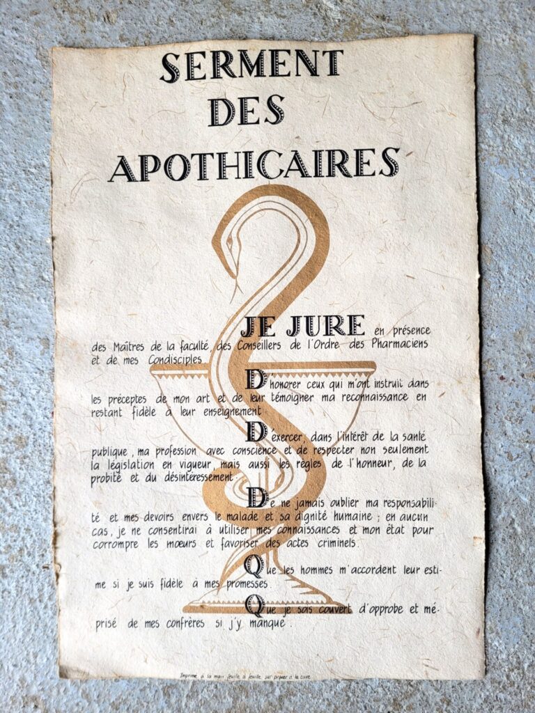 Affiche serment apothicaire | Coucou Retro