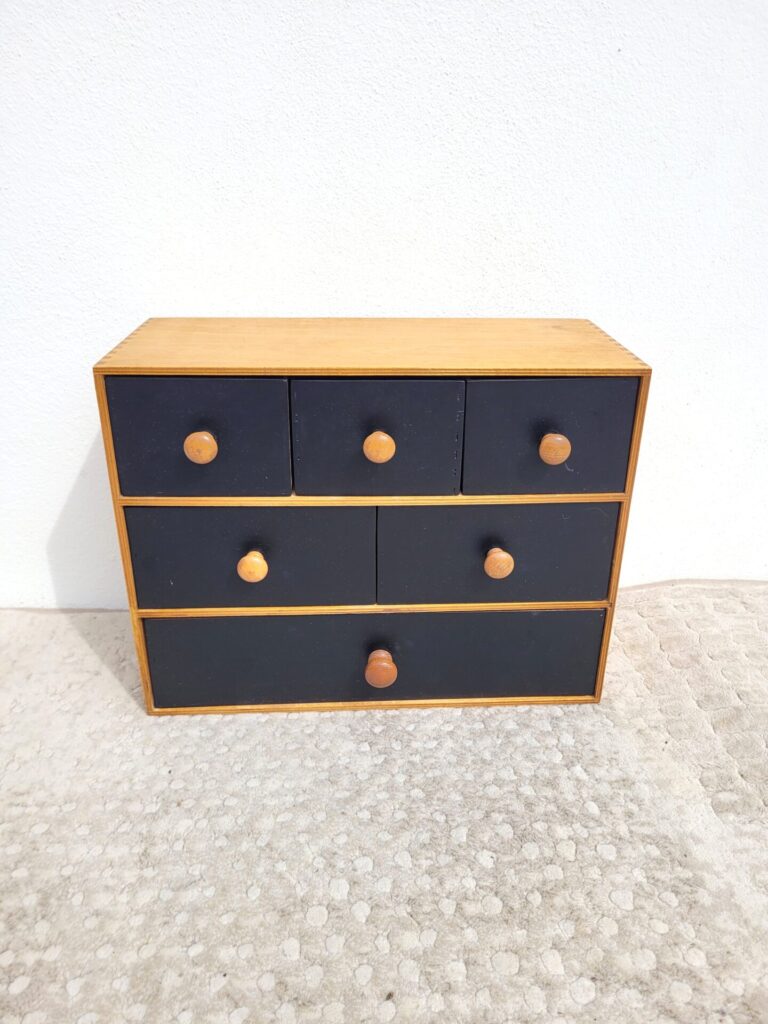 Petit meuble de rangement 6 tiroirs en bois | Coucou Retro