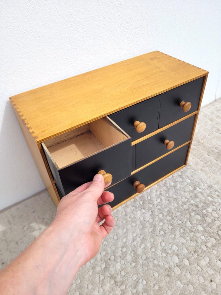 Petit meuble de rangement 6 tiroirs en bois | Coucou Retro